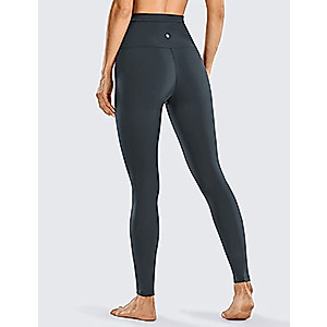 CRZ YOGA Women's Naked Feeling Tummy Control Leggings 28 Inches - Super High Waisted Yoga Pants Melanite Medium