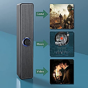 MEGCCR Bluetooth Small Speaker Subwoofer, Built-in Bluetooth 5.0 Chip, Immersive Sound Experience, Dual Speakers, Laptop Multimedia Can Be Wired or Bluetooth Mode for Outdoor Wireless Use