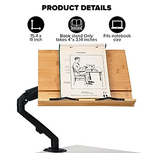 Wisdom Stands Laptop Stand & Book Stand - Highly Adjustable Computer Riser and Book Holder for Desk - for Large & Small Laptops, Books & Tablets - Up to 13 lb - Large Size 15.4 x 11 inch