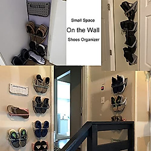 Laugh Cat 4 Pack Hanging Plastic Shoe Rack Wall Mount Creative Folding Organizer Camper Shoes Storage Shelf Adhesive Shoe Holder For Door
