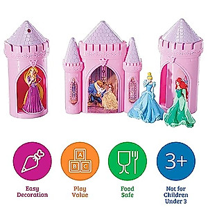 DECOPAC Disney Princess Happily Ever After Signature DecoSet Cake Topper, 4.8" L x 2.5" W x 6" H, Pink