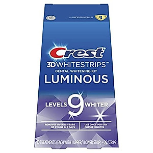 Crest 3D Whitestrips Luminous Levels 9 Whiter Teeth Whitening Kit, 10 Treatments, 20 Count