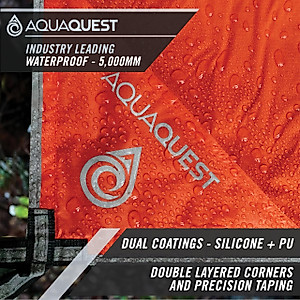 AquaQuest Survivor High Visibility Tarp - Portable Safety Shelter or Emergency Rain Fly - Disaster Preparedness Must Haves for Hiking, Backpacking & Expedition, 10 x 10 ft