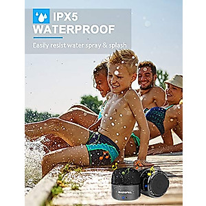 BassPal Portable Bluetooth Speakers, Small True Wireless Stereo (TWS) Speaker with Radio, IPX5 Waterproof, HD Sound & Enhanced Bass, Mini Pocket Size for Home Travel Shower Pool Beach Outdoor-2 Pack