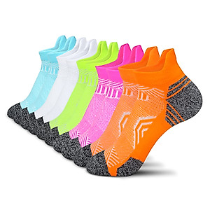 Aimerday Athletic Ankle Womens Socks Running Compression Socks for Women Cozy 5 Pack Low Cut Performance Soft Tab Socks
