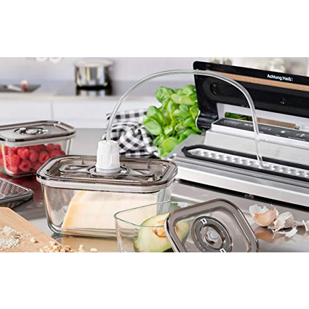 Caso Design VG 3000 3-Piece Food Vacuum Canister Set with Food Management App, small