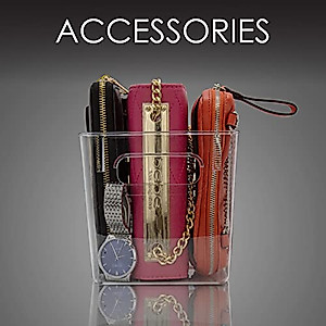 Brookstone BKH6252 [3 Pack] Clear Plastic Storage Bins, Closet and Accessories Organizer, Kitchen/Pantry/Refrigerator & Freezer Food Container, Under Sink Cleaning Supplies Basket [BPA Free], Acrylic