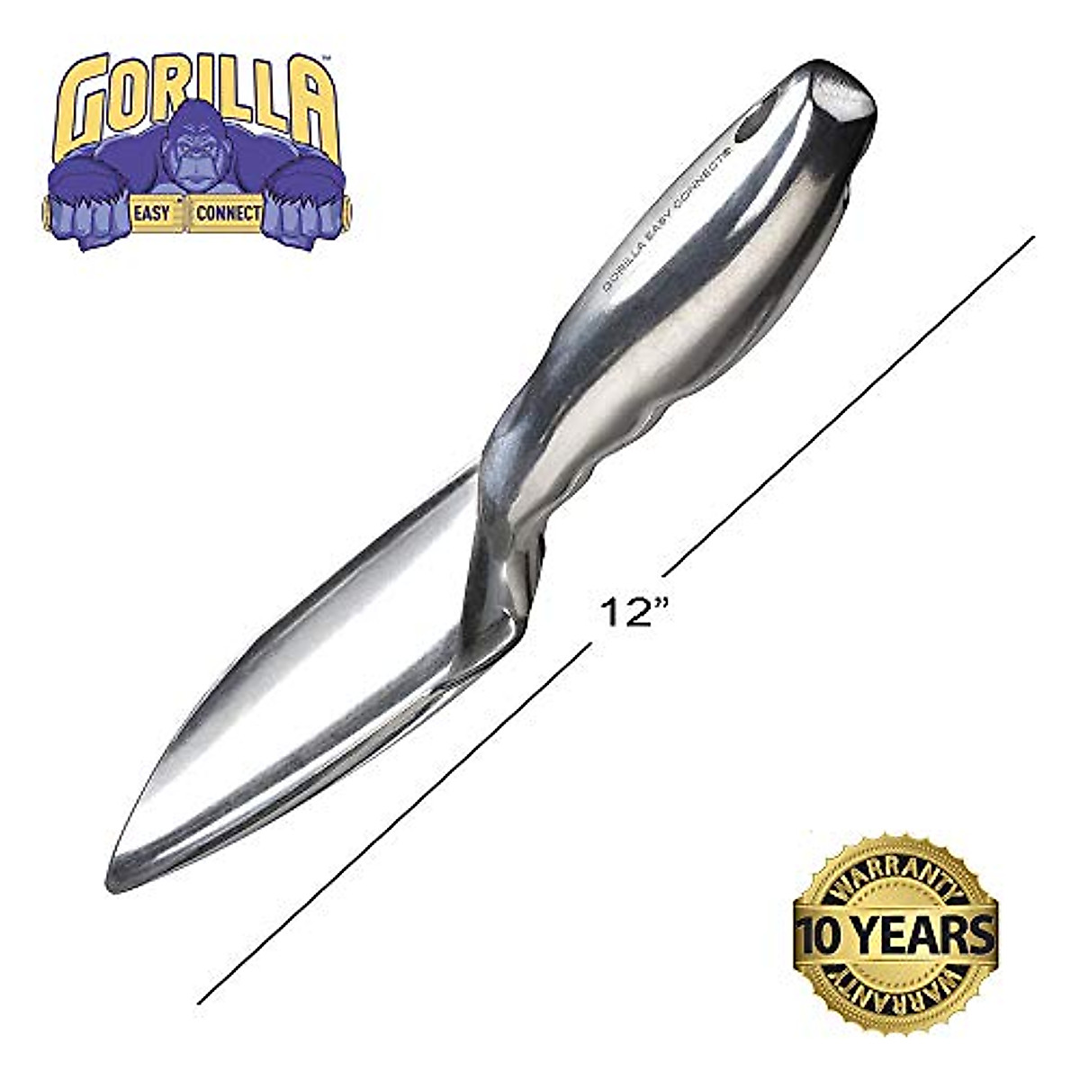 GORILLA EASY CONNECT Heavy Duty Garden Tools with Digging Trowel, Transplant Trowel and Cultivator Hand Rake.