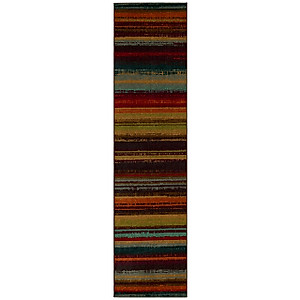 Mohawk Home Boho Stripe 2' x 8' Area Rug - Multicolor - Perfect for Living Room, Dining Room, Office