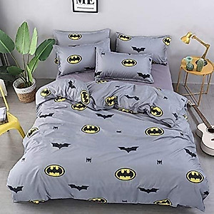 Vefadisa Bat Kids Duvet Cover Set Twin Size Printed Bat Animal Bedding Cover Set Zipper Closure Soft for Kids Boys Teens Bedroom Decor 1 Duvet Cover 2 Pillowcase (No Comforter)