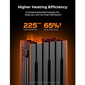 Dreo Radiator Heater, Upgrade 1500W Electric Portable Space Oil Filled Heater with Remote Control, 4 Modes, Overheat & Tip-Over Protection, 24h Timer, Digital Thermostat, Quiet, Indoor