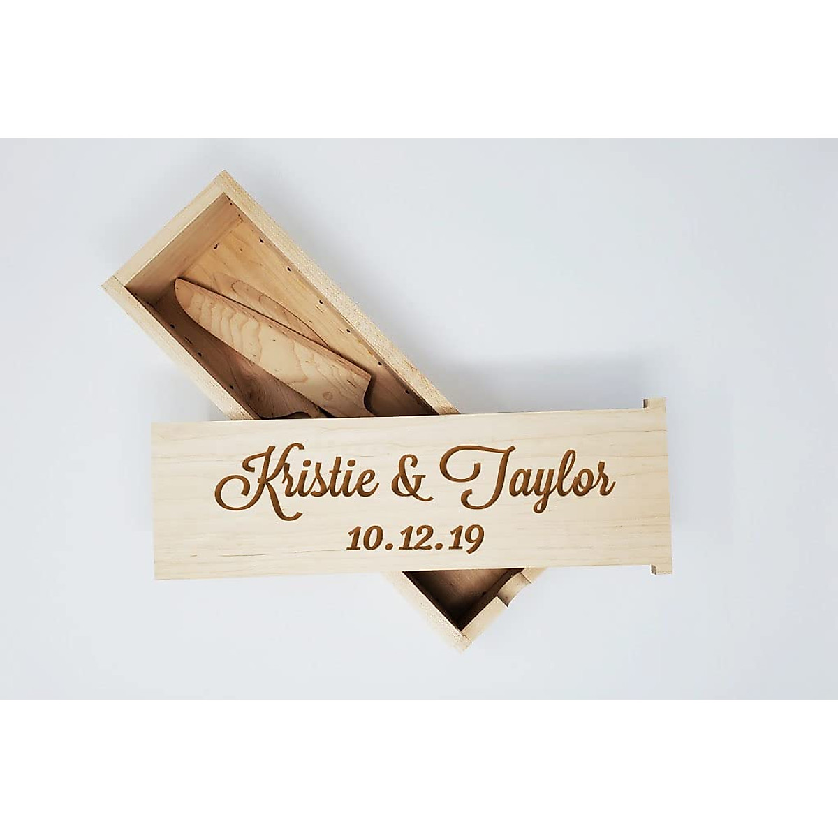 Personalized Cake Serving Set, Laser Engraved Cake Set,Wedding Gift,Anniversary Gift,Wooden Knife And Server,Rustic Cake Set,Wedding Cake Cutting Set, Farmhouse Cake Server