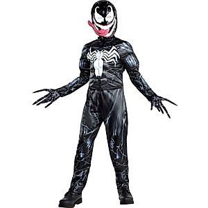 Amscan Venom Halloween Costume for Kids, Marvel, Medium 8-10, Includes Jumpsuit, Mask and Gloves