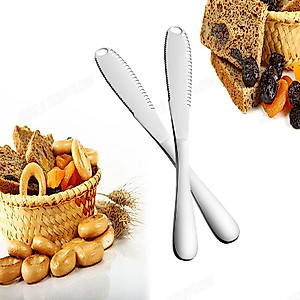 LINKMALL Stainless Steel Butter Spreader Knife, Butter knife for Spreads Butter Cheese and Condiments - Set of 2
