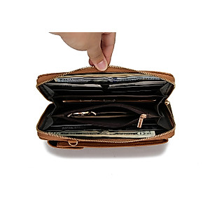 MKF CollectionCrossbody Cellphone Handbag for Women Wallet Purse – PU Leather Multi Pockets Clutch Bag, Wristlet Strap Black by Mia k