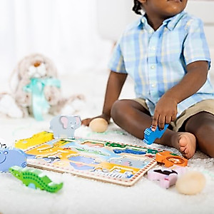 Melissa & Doug Safari Wooden Chunky Puzzle - 8 Pieces - FSC Certified