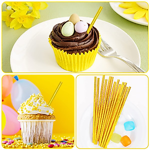 100 Pack Red Paper Straws,Biodegradable Red Straws,Disposable Paper Drinking Straws,Cake Pop Sticks,Foil Paper Straws for Birthday Bridal/Baby Shower Wedding Party Supplies Decorations