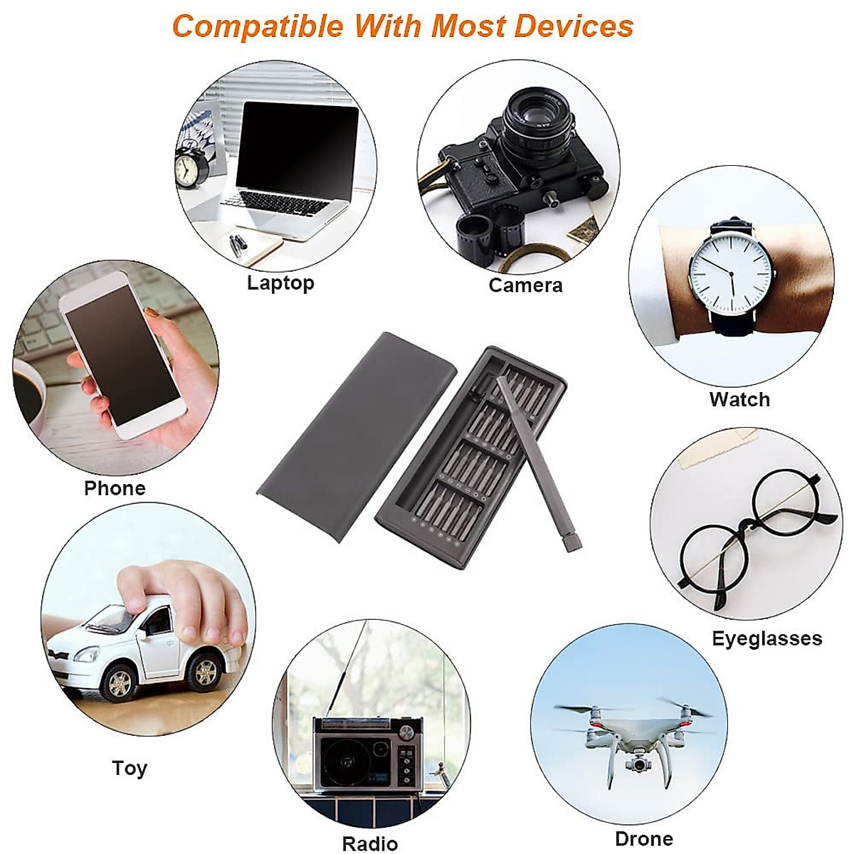 Precision Screwdriver Set, 24 in 1 Magnetic Driver Bit Set, Mini Pocket Screwdriver Repair Tool Kit with Storage Case for Electronics/Smartphone/Tablet/PC/Eyeglasses