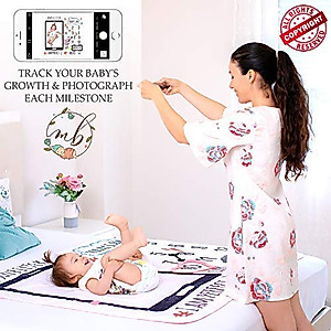 MeBlanky Baby Monthly Milestone Blanket – 3x Fluffier Newborn Monthly Milestone Blanket – 47”x47” Super Soft Fleece Milestone Blanket – First Year Baby Blanket – Baby Photo Blanket for Boys or Girls