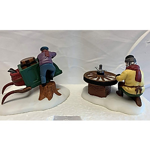Dept 56, Heritage Village Collection C. Bradford, Wheelwright & Son" Set of 2 Handpainted Porcelain Accessories