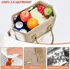 UTOTEBAG Initial Lunch Bag Women, Preppy Teen Girls Lunch Box Adult Cooler Lunchbox Container for Work Picnic, Personalized Mother's Day Gifts for Mom Girlfriend Daughter Grand daughter, Letter K