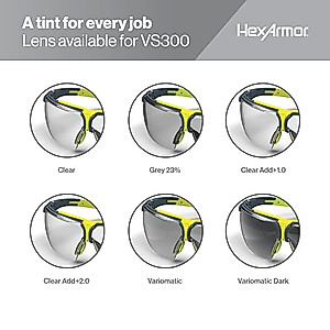 HexArmor VS300 Light Transition Anti-Fog and Scratch-Resistant ANSI Z87+ Safety Glasses for Men and Women, Single