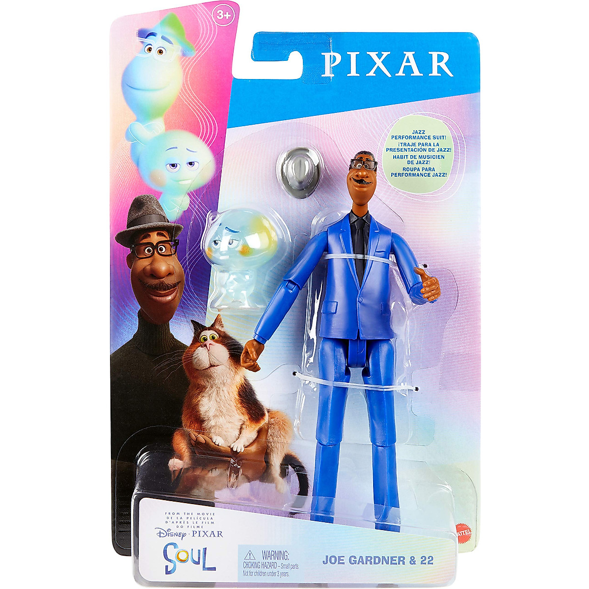 Mattel Pixar Disney Soul Joe Gardner Action Figure 8-in Tall Movie Character Toy with 2-in 22 Figure, Highly Posable with Authentic Look, Gift Fans & Collectors