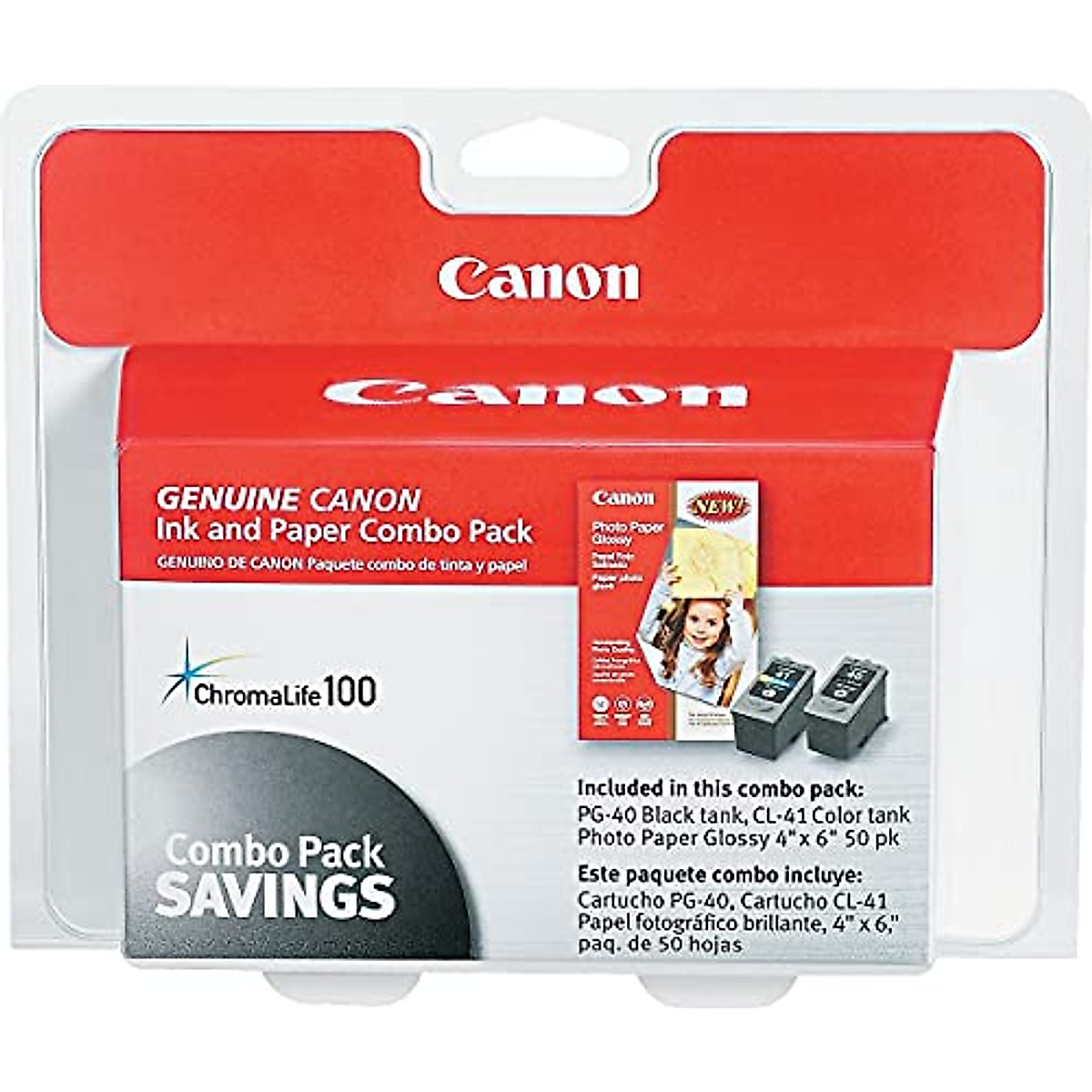 Canon Ink 40-41 Cartridges Photo Paper Combo Pack CNM0615B009