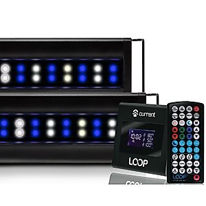 Current USA Orbit Marine IC PRO 36-48" Inch Dual LED Saltwater Reef Marine Aquarium Light | 24 Hour IR Lighting & eFlux Wave Pump Control | Adjustable Color Spectrum for Fish Tank (4226)