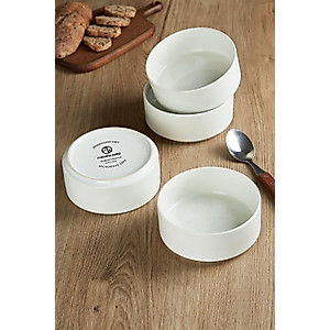 famiware Nebula Bowls Set, 5.5" Cereal Bowl Set, 6 Pieces Bowls for Cereal, Soup, Rice, Oatmeal, White