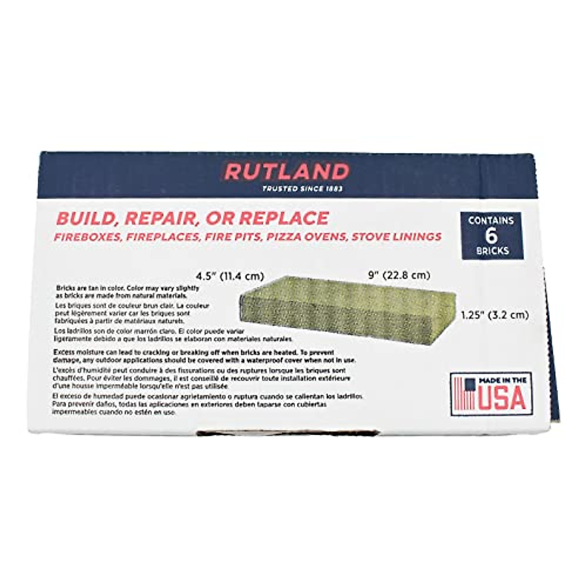 Rutland Products Fire Brick, 6 Count, Pack of 1