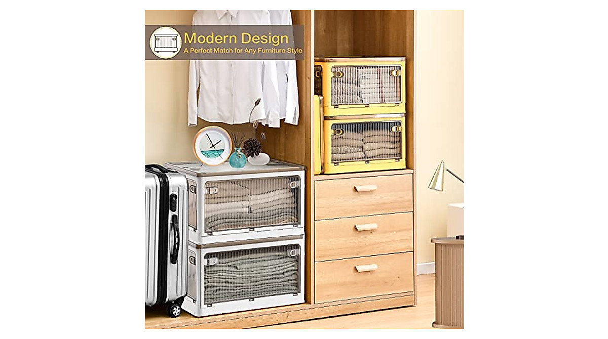 2 Pack Stackable Rolling Storage Bins with Lids - DILIBRA