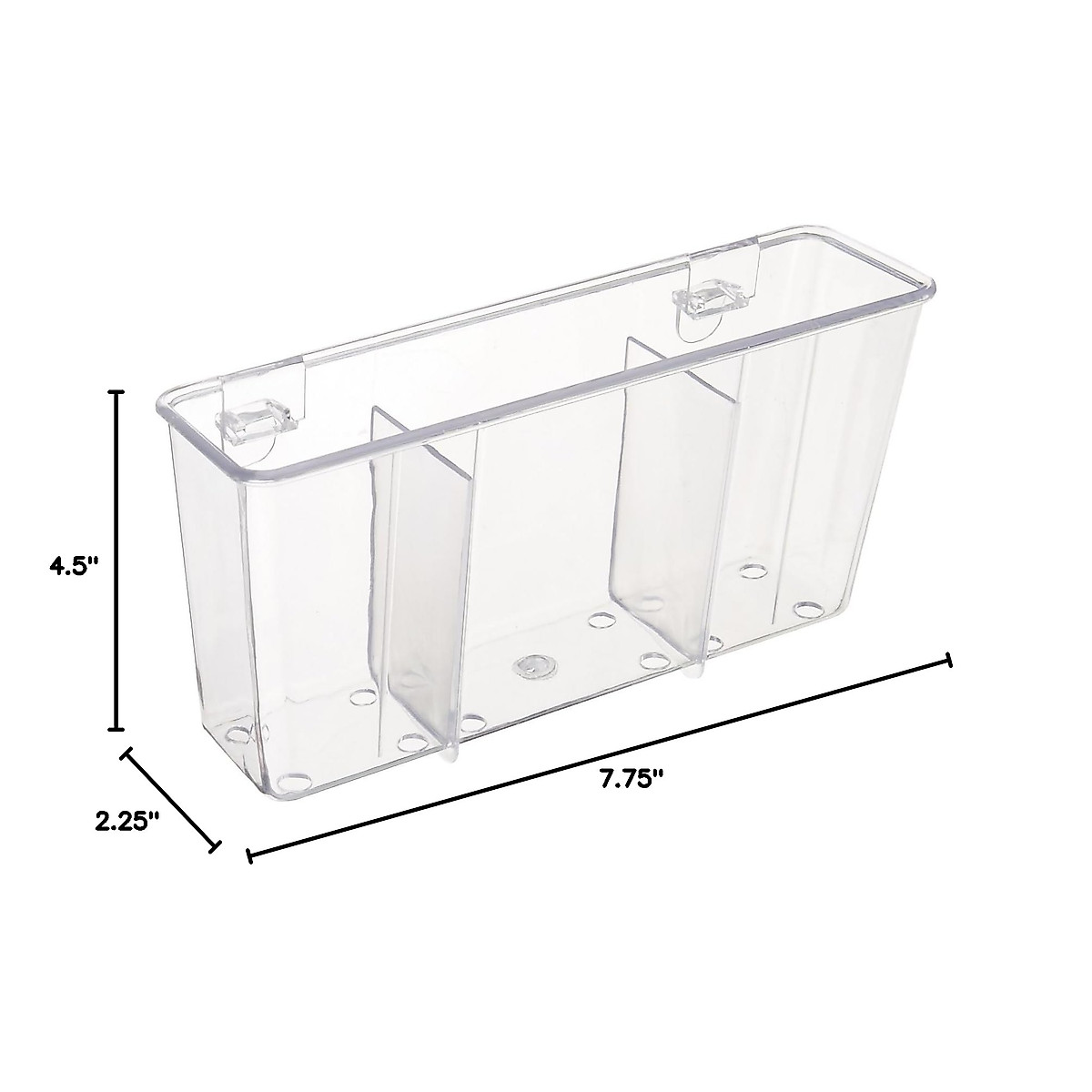 Cutlery Holder (Clear) (4.5"H x 7.75"W x 2.25"D)