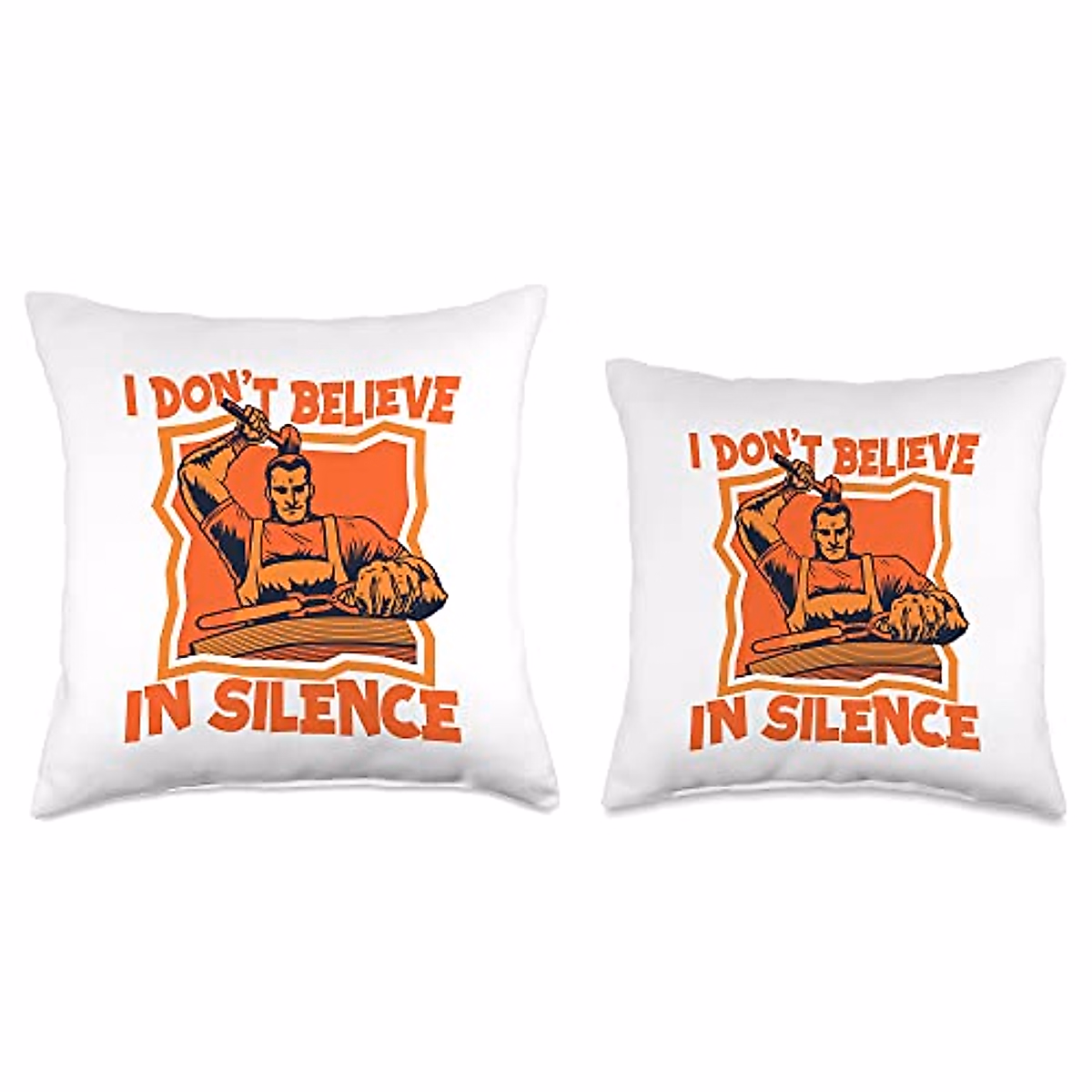 Forging Tools Equipment Kit Gifts For Beginners I Don't Believe in Silence Anvil Hobby Legend Blacksmith Throw Pillow, 16x16, Multicolor