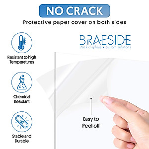 DisplayBug Plexiglass Sheets Pack of 10 Durable PET Panels for Poster & Picture Frames, Arts & Crafts Plastic Sheeting Protective Sheet Barrier Made in USA (10, 5X7)