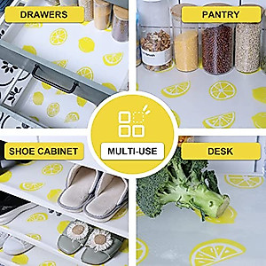 INNOLITES 9 Pack Refrigerator Liners, Waterproof Washable Fridge Liner, 17.7"x11.8" Non-Slip Refrigerator Shelf Liner-BPA Free, for Fridge Glass Shelf, Cabinet, Drawer, Freezer Safe (9 Yellow)