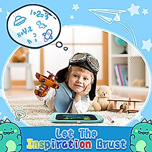 ORSEN LCD Writing Tablet Toys, 8.5 Inch Doodle Board Gifts for Kids, Toddlers Dinosaur Drawing Pad or Board Christmas Birthday Gifts, Drawing Tablets for Boys Girls 2 3 4 5 6 7 Years Old-Blue