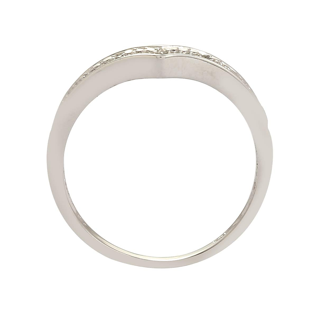 925 Sterling Silver Diamond Ring Chevron Thumb Ring Womens Point Stackable V Shape Wedding Rings (11.5)