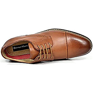 Bruno HOMME MODA ITALY PRINCE Men's Classic Modern Oxford Wingtip Lace Dress Shoes,PRINCE-6-BROWN,13 D(M) US