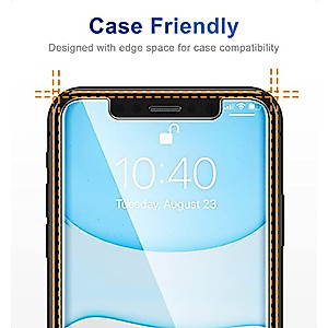 CANSHN 3 Pack Screen Protector for iPhone XR and iPhone 11 Tempered Glass with Easy Installation Frame - Anti-Scratch - Case Friendly - HD Clear Film for iPhone XR/11 6.1 Inch