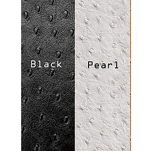 Mybecca Black Ostrich Vinyl 54" Wide Textured Faux Leather Great for Upholstery & Bags (1 Yard)