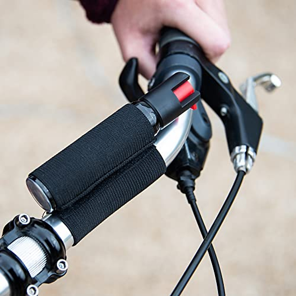 SABRE Cyclist Pepper Spray with Adjustable Bike Strap, 45 Burst, 10 Foot (3 meter) Range, Tear Away Hook and Loop Design For Quick Access