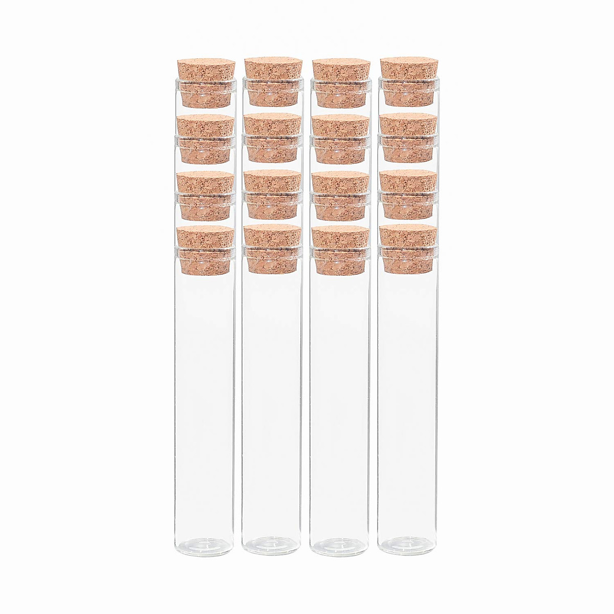 VOFUWS 30pcs 25ml Clear Flat Glass Test Tubes with Cork Stoppers for Scientific Experiments, Party Decorations, Candy Storage,as Bath Salt Containers(20×100mm)