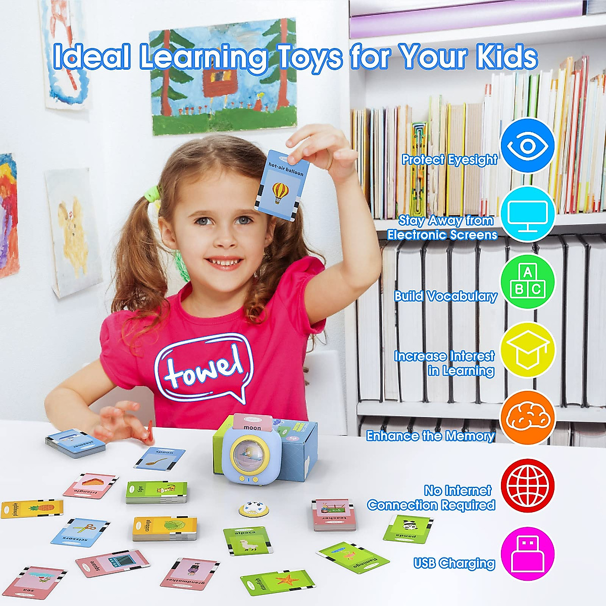 Talking Flash Cards Toddler Learning Toys for 3 4 5 Years Old Boys Girls, Niyann Educational Toys 224 Words Audible Preschool Learning Resources Christmas Birthday Gifts for Kids Ages 3-6