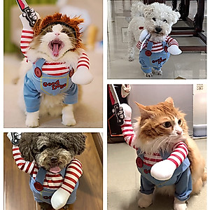 Pet Deadly Dog Costume, Cute Dog Cosplay Halloween Christmas Funny Costume Dog Clothes Party Costume for Small Medium and Large Dogs (Small)