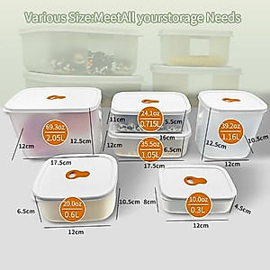 Glidea 6-piece food storage container with lid, stackable square storage set, BPA free, suitable for microwave and dishwasher plastic leak proof kitchen storage freezer, Clear