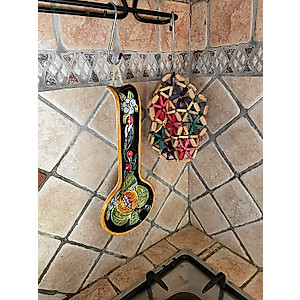 CERAMICHE D'ARTE PARRINI - Italian Ceramic Spoon Rest Holder Decorated Pomegranates Pottery Art Hand Painted Made in ITALY Tuscan