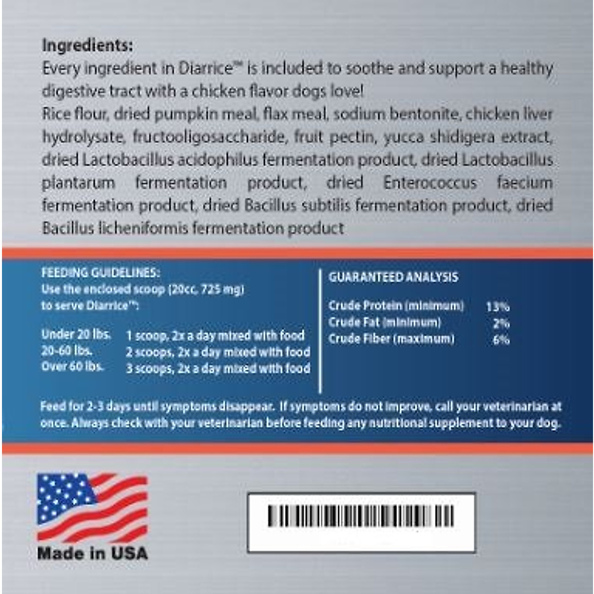 DiarRice Probiotic for Dog Diarrhea, Anti Diarrhea for Dogs, Diarrhea Medicine for Dogs' Bloating, Gas, and Stomach Discomfort. Puppy Probiotics for Diarrhea. Dogs Upset Stomach Relief Medication.