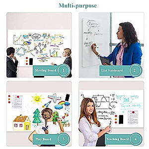 Warasee Magnetic Dry Erase Whiteboard Paper, 24" x 36" Self Adhesive Whiteboard for Wall, Easy to Write and Clean Dry Erase Board for Kids, Office, Home, with Marker, Magnetic Eraser and Magnets
