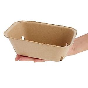 Pulp Fiber Berry Baskets for Fruit (1 Pint, 7.36 x 4.56 x 2.6 In, 60 Pack)